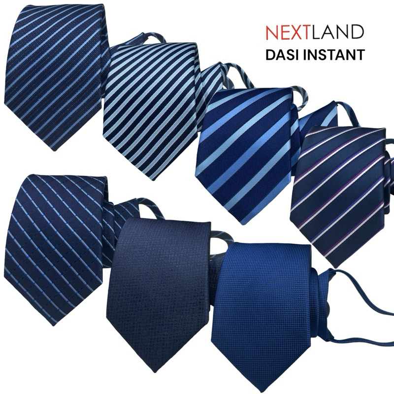 Jual NEXTLAND - Dasi Pria instan dasi navy biru dongker anti ribet ...