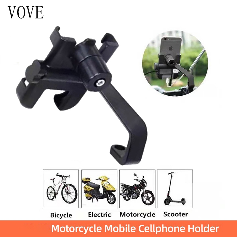 Jual VOVE Holder Hp Motor Besi Stang Full Alumunium Dudukan Penahan Hape Sandaran Penyangga ...