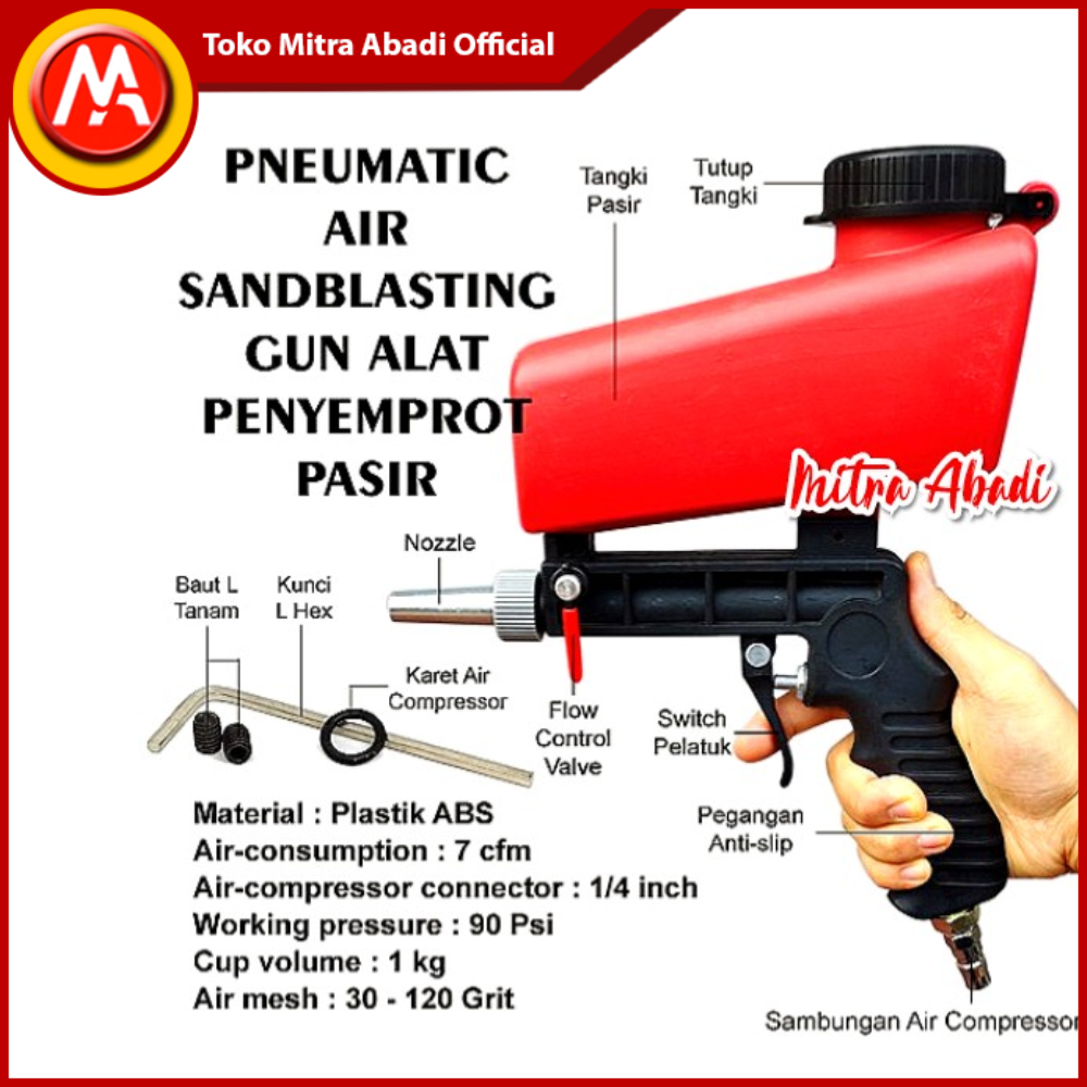 Jual Pneumatic Air Compressor Sandblasting Gun Alat Penyemprot Pasir ...