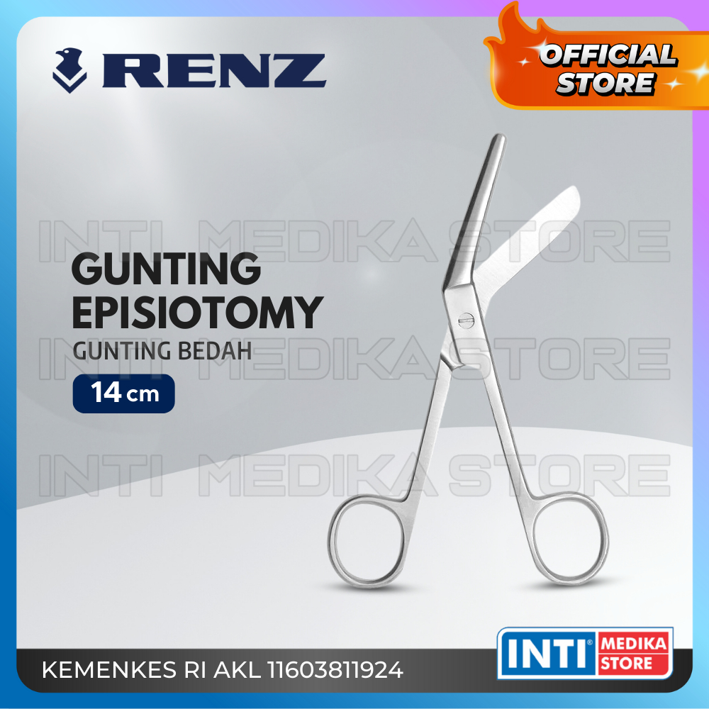 Jual RENZ - Gunting Episiotomi 14cm | Episiotomy Surgical Scissors ...