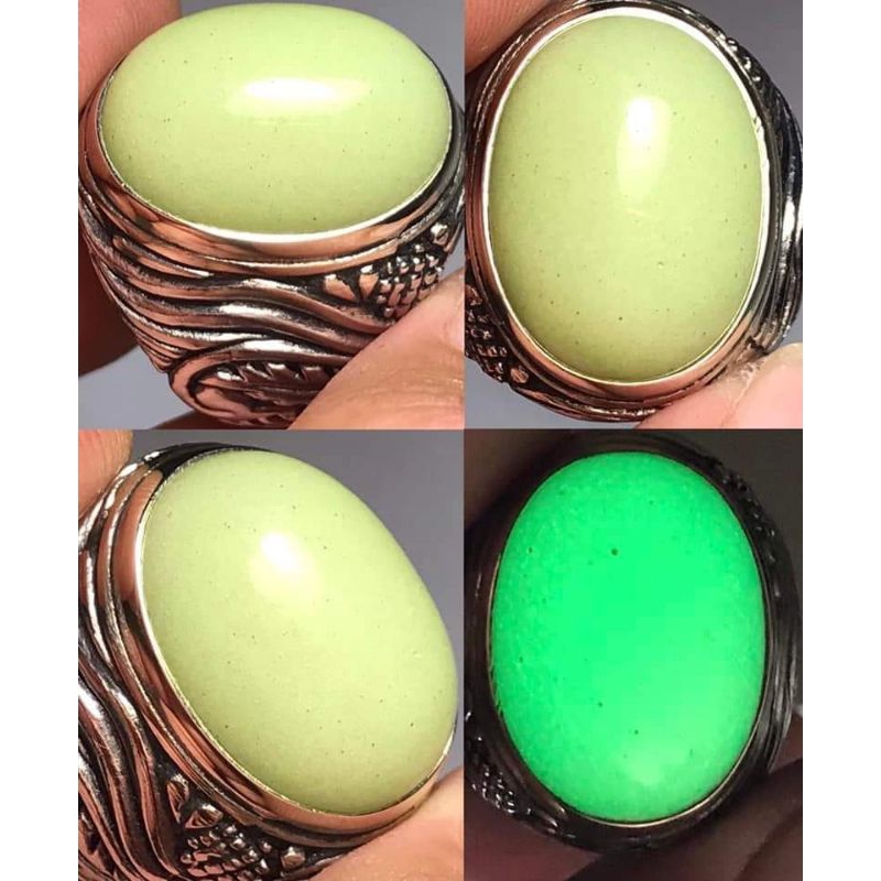 Jual cincin batu fosfor green tosca menyala dalam gelap | Shopee Indonesia