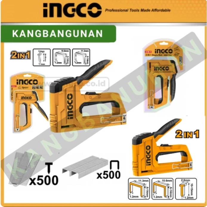 Jual Staples Gun 2-in-1 / Stapler Steples Tembak Staple Gun INGCO ...