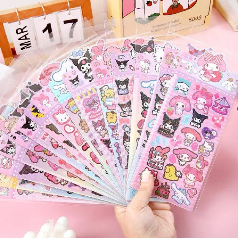 Jual STICKER KARAKTER SANRIO GLOSSY Stiker Reward Anak Koleksi Hiasan ...