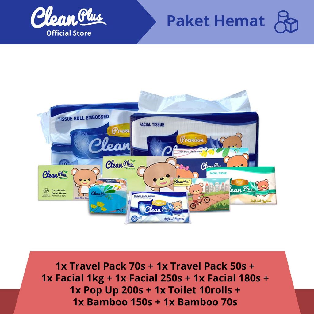 Jual Clean Plus - Paket Lengkap Clean Plus Tissue | Shopee Indonesia