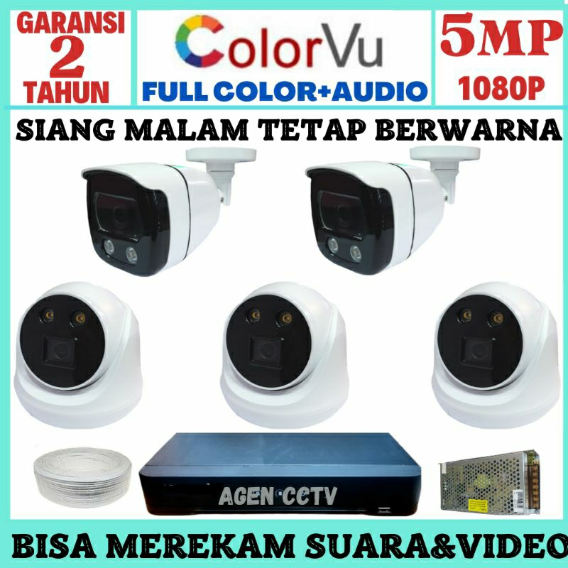 Jual PAKET CCTV COLORVU 8 CHANNEL 5 KAMERA LENSA 5MP 1080P CHIPSET SONY ...