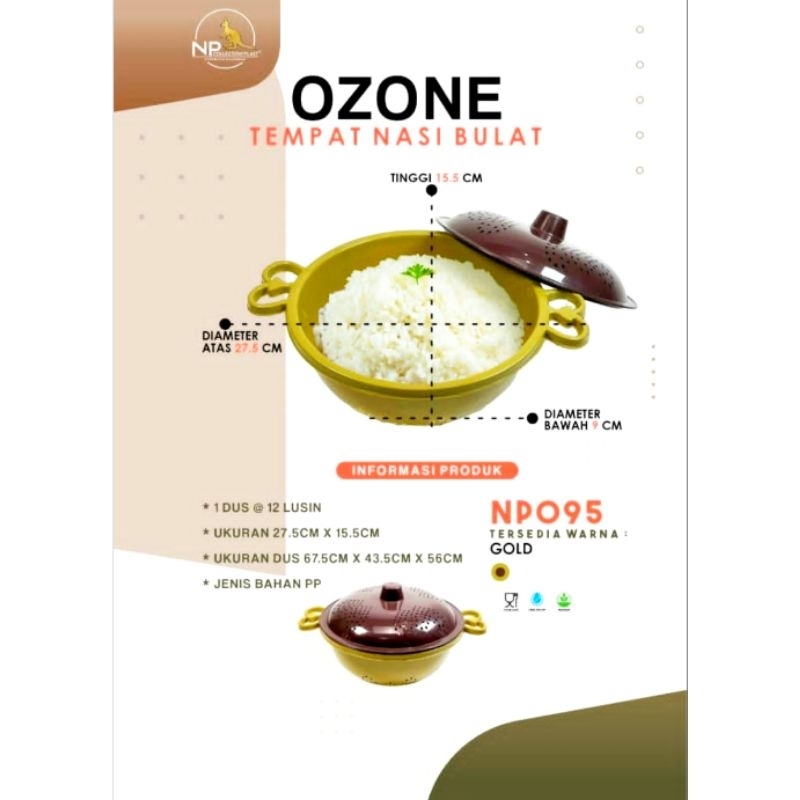 Jual TEMPAT NASI OZONE / WAKUL NASI BULAT NP / WAKUL NASI FOOD GRADE ...