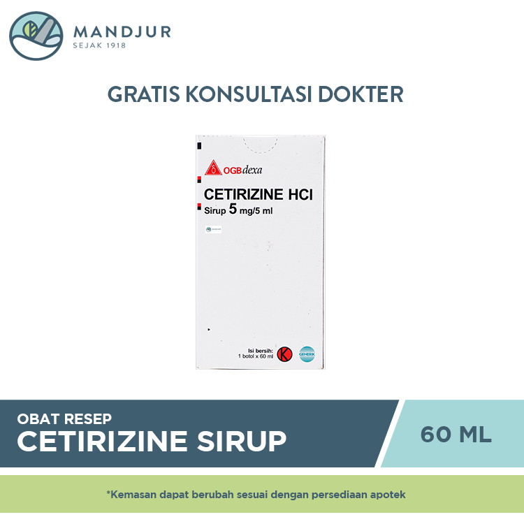 Jual Cetirizine HCI 5 mg/5 mL Sirup 60 mL | Shopee Indonesia
