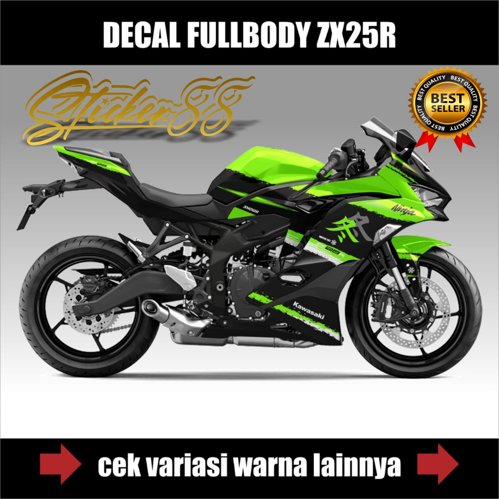 Jual STICKER DECAL NINJA ZX 250 R GRAFIS KANJI SIMPLE MINIMALIS / DECAL ...