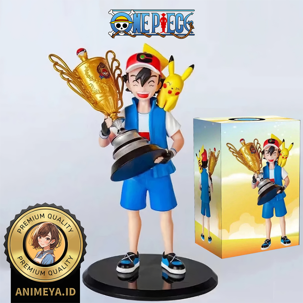 Jual ACTION FIGURE POKEMON ASH KETCHUM JUARA CHAMPION TROPHY PIKACHU ...