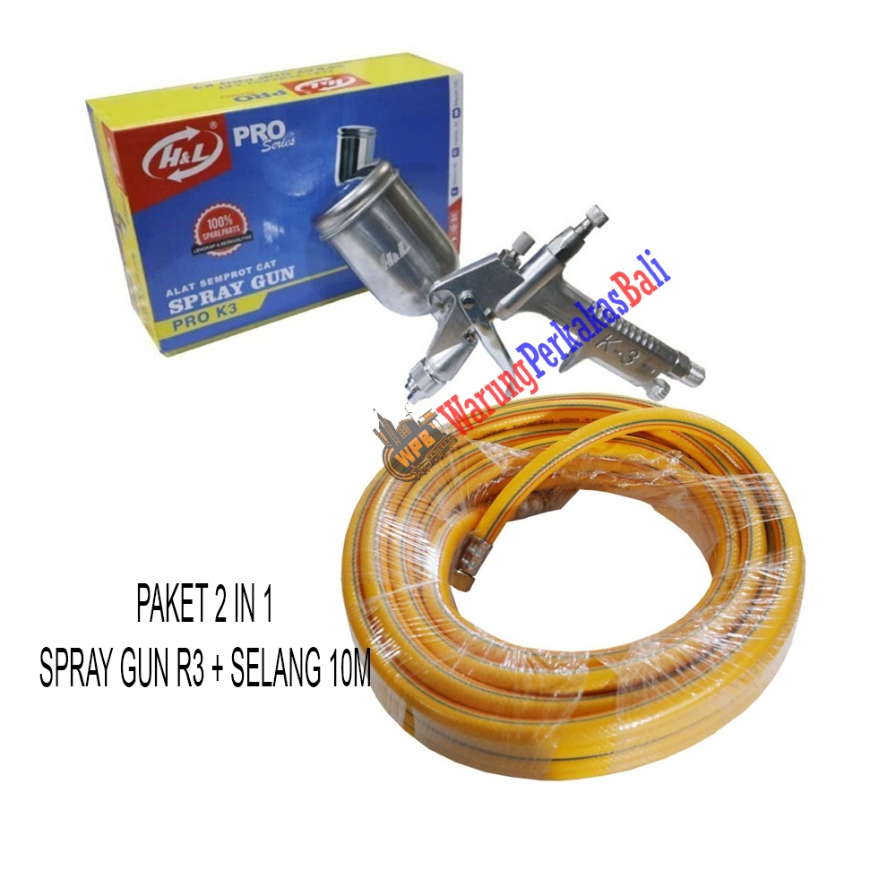Jual PAKET 2In1 H&L Spray Gun R3 Spet Cat Semprot + Moswell Selang ...