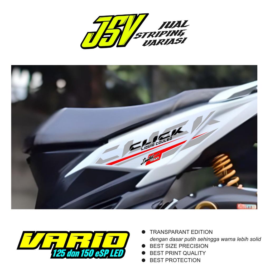 Jual Striping Vario 125 LED CLICK Tranparant Uv Stiker Honda Vario 150 ...