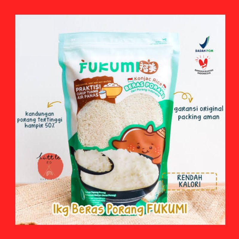 Jual FUKUMI BERAS PORANG NASI SEHAT SHIRATAKI 1KG / KONJAC RICE 1 KG ...
