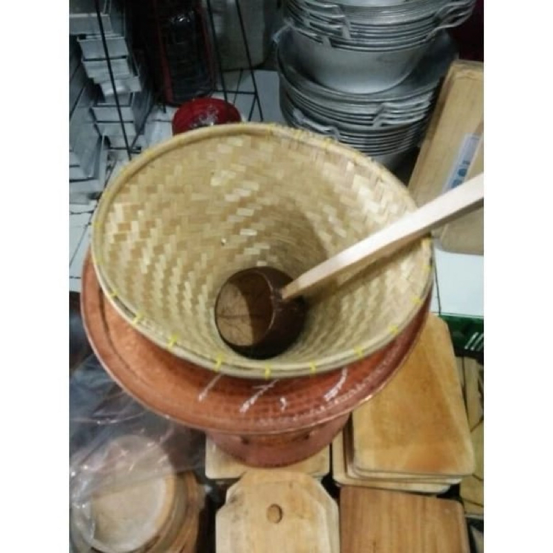 Jual Seeng tembaga / Dangdang tembaga + Kukusan + Gayung batok kelapa 1 ...