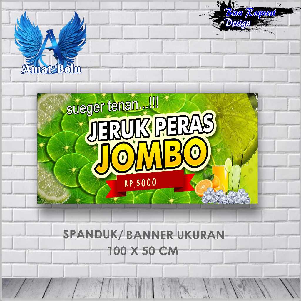 Jual Banner spanduk backdrop ES JERUK PERAS JUMBO Ukuran100X50 Bisa ...