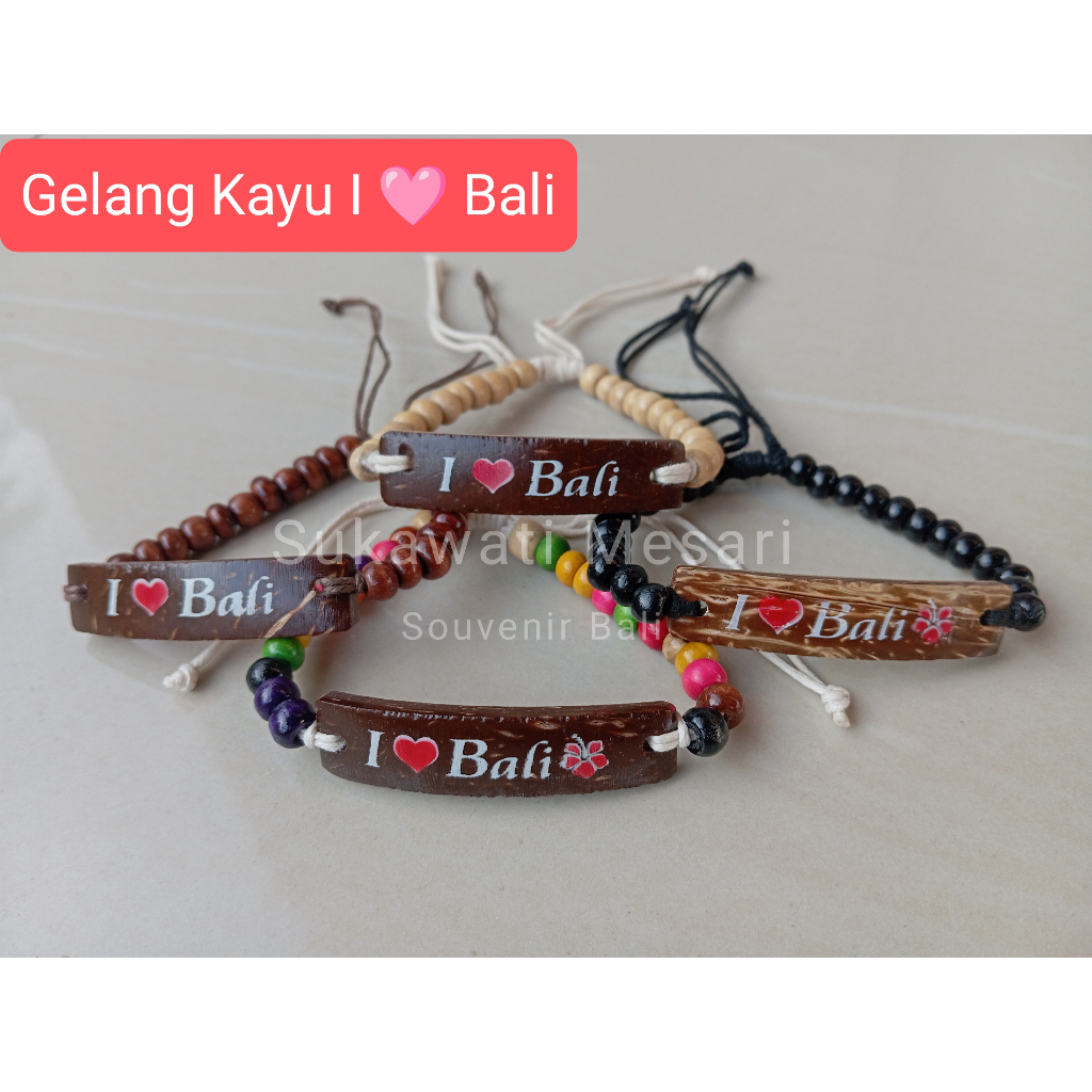 Jual Bali Bracelet Gelang I Love Bali Etnik Kayu Handmade Outfit ...
