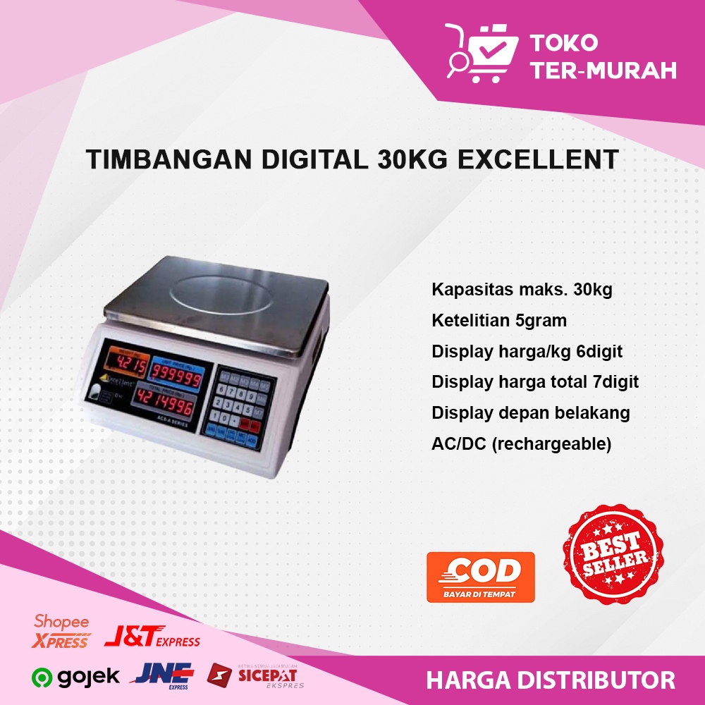 Jual TIMBANGAN DIGITAL 30KG EXCELLENT | Shopee Indonesia