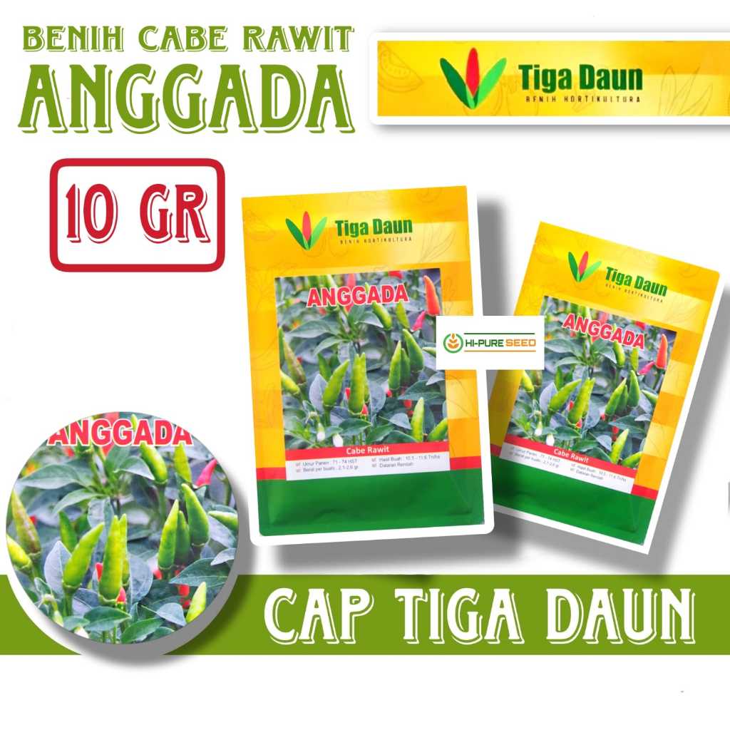 Jual Benih Cabe Cabai Rawit Anggada Isi 10 Gram Cap Tiga Daun Tipe ...
