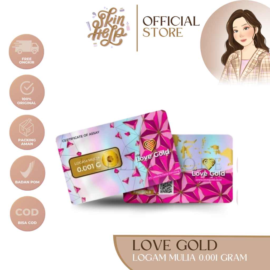 Jual Lovegold emas mini logam mulia minigold microgram babygold karat ...