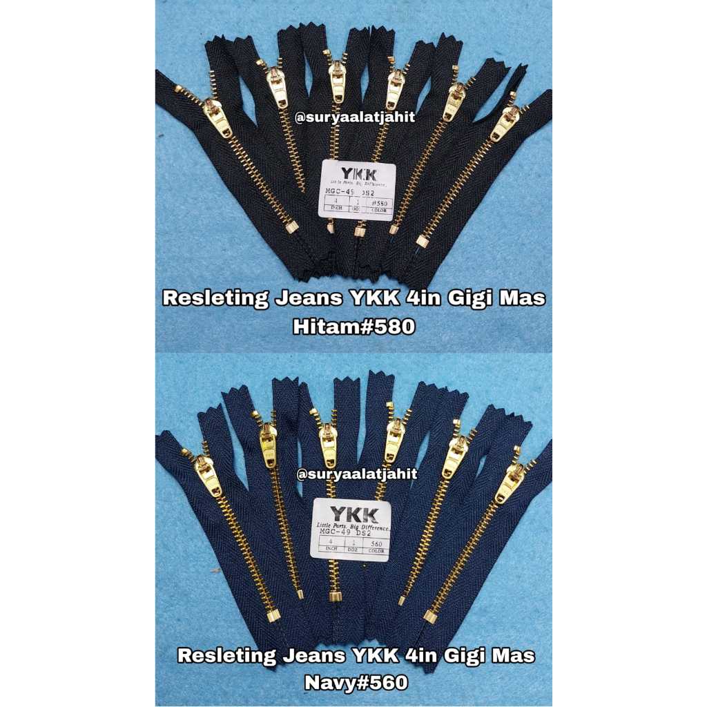Jual Resleting jeans YKK 4in Mgc-49 Mas @1lsn =rp.41.200/12pcs | Shopee Indonesia