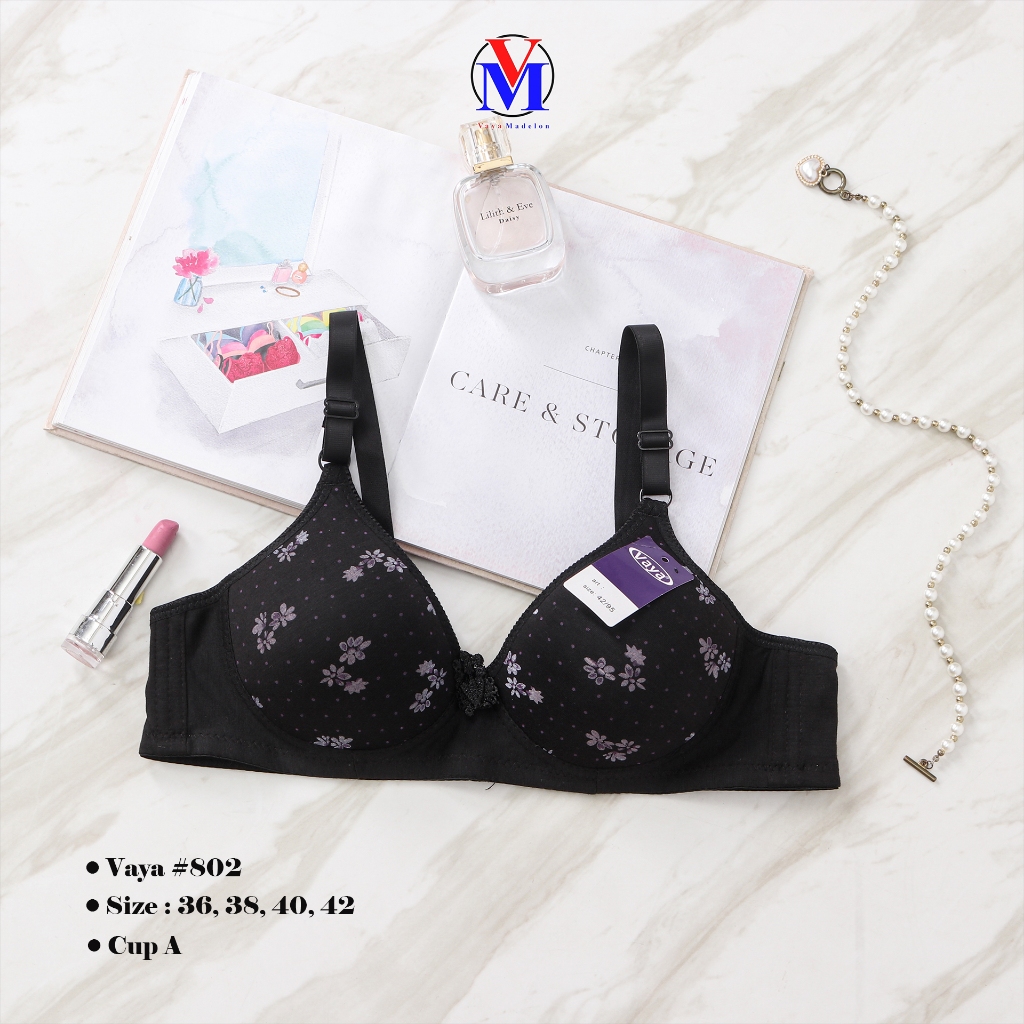 Jual Vaya Bra (3PCS) Tanpa Kawat Cup A-B Kait 3 Art 802 ( Motif Bunga ...