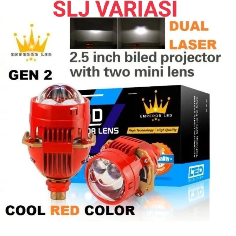 Jual Lampu Projector Biled Emperor Gen 2 2.5 Inch Dobel Laser Blue Lens ...