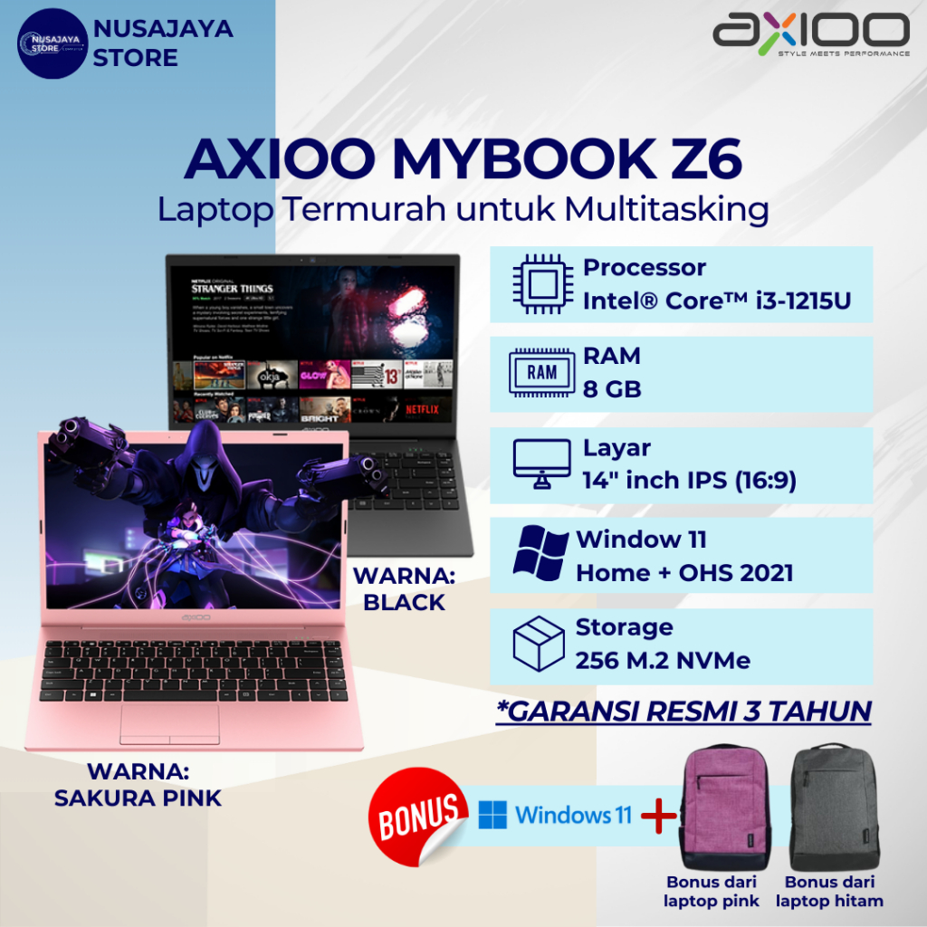 Jual AXIOO MYBOOK Z6 i3 1215U 8GB 256GB SSD 14" FHD WIN11 preeinstal ...