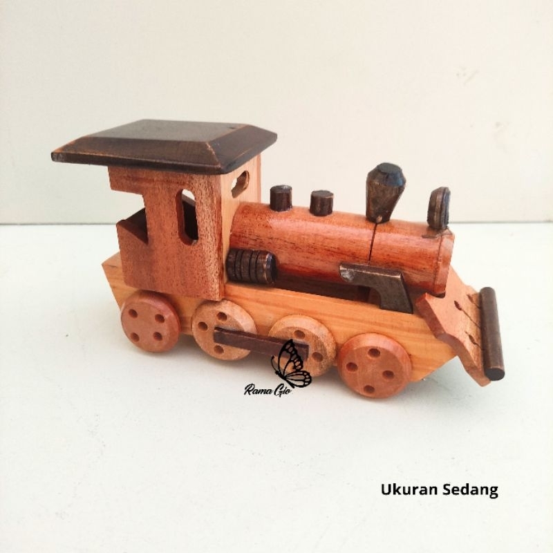Jual KERETA API MAINAN BAHAN KAYU UKURAN SEDANG MINIATUR KERETA API ...