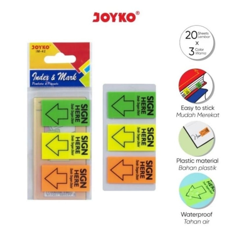 Jual STICKY NOTES SIGN HERE IM-42 45 X 25 MM JOYKO INDEX & MARK ...