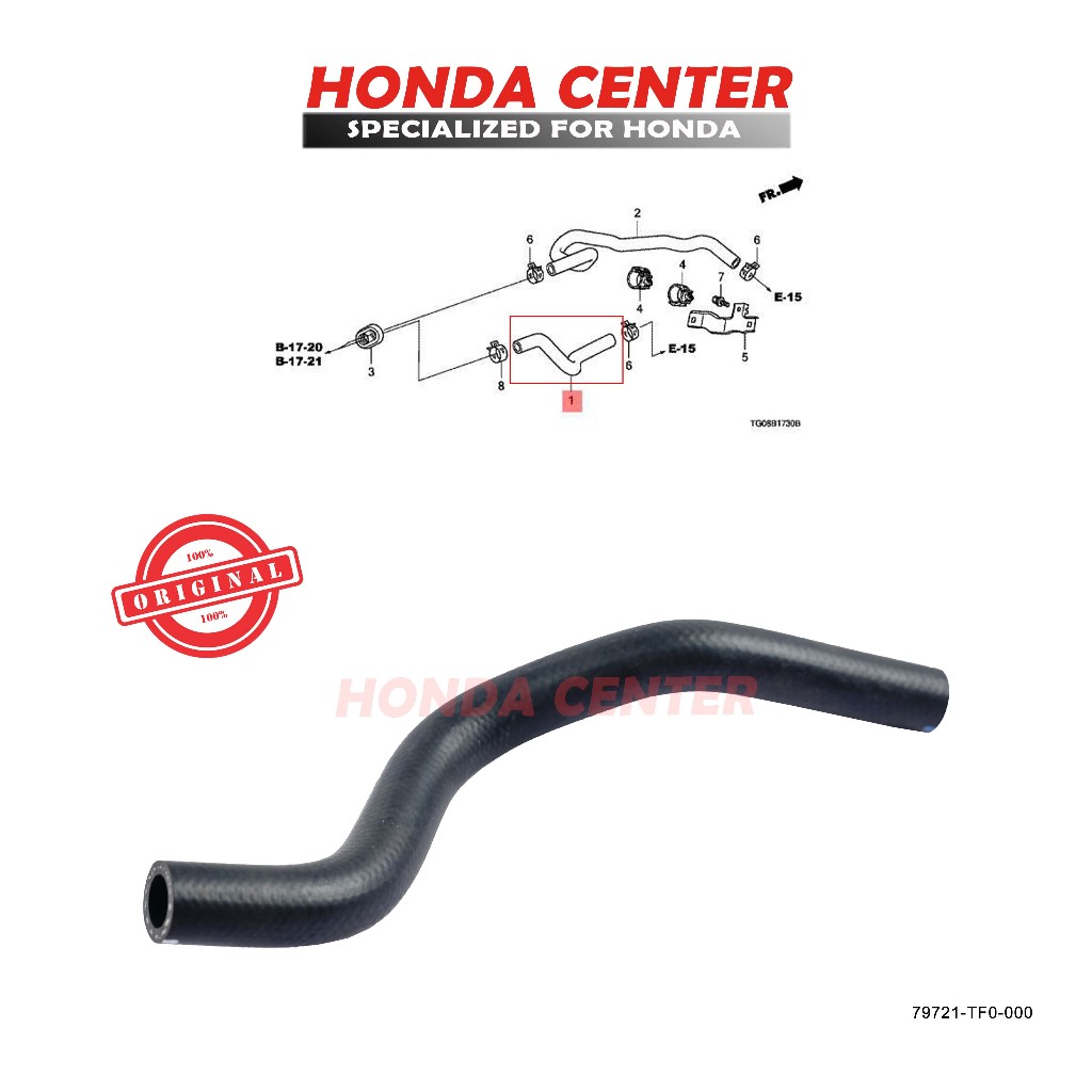 Jual Selang Slang Hose Air In Heater Honda Freed Jazz Ge8 City Gm2 2008 ...