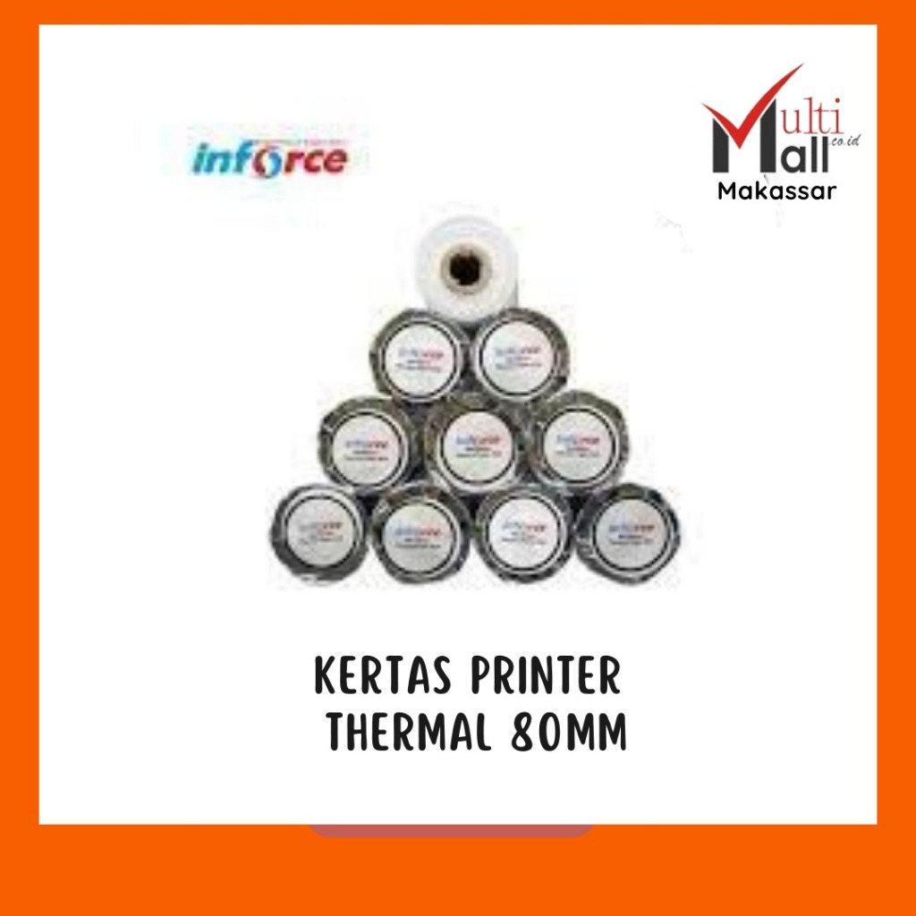 Jual KERTAS THERMAL 80X40 MM INFORCE PAPER ROLL 10 STRUK NOTA TERMAL 80 ...