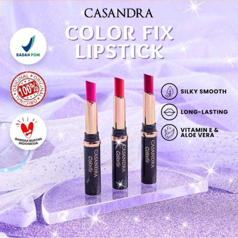 Jual Casandra Colorfix Lipstick 12 warna | Shopee Indonesia