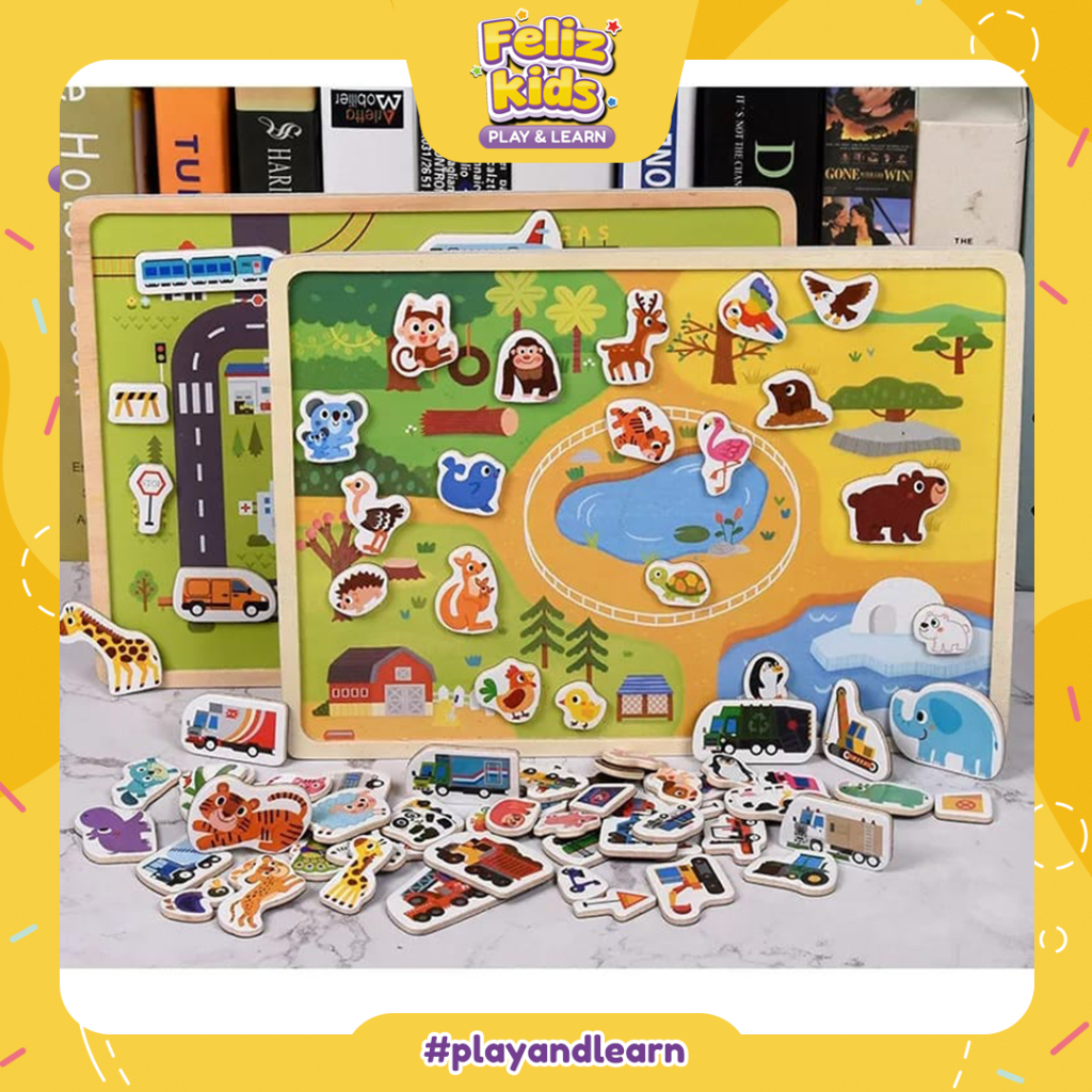 Jual [FELIZKIDS] [PZ23] Puzzle Magnet Besar Premium Wooden Puzzle Anak ...