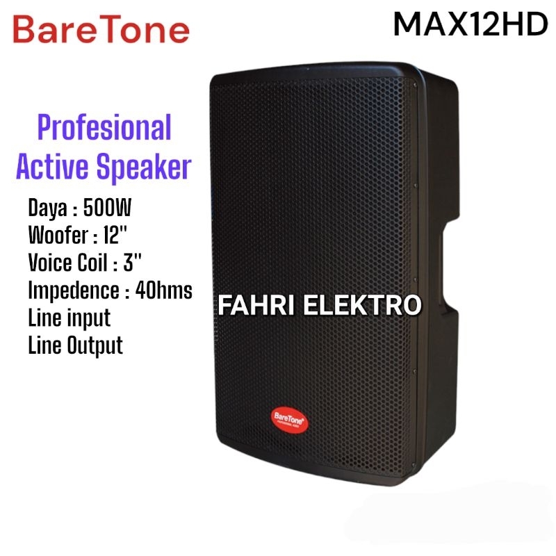 Jual Speaker Aktif Baretone MAX12HD Profesional Sound System Original ...