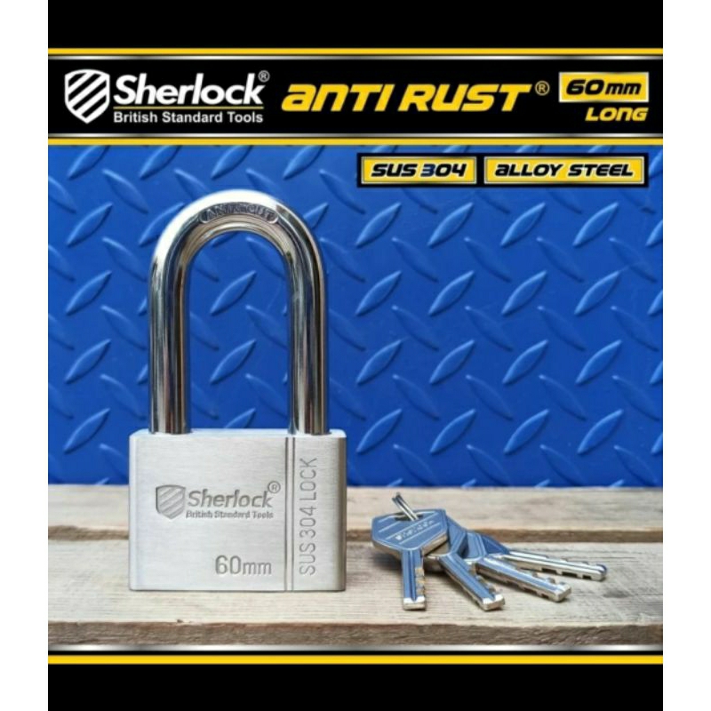 Jual Gembok Sherlock Anti Rust Stainless Steel SUS 60 mm Panjang ...