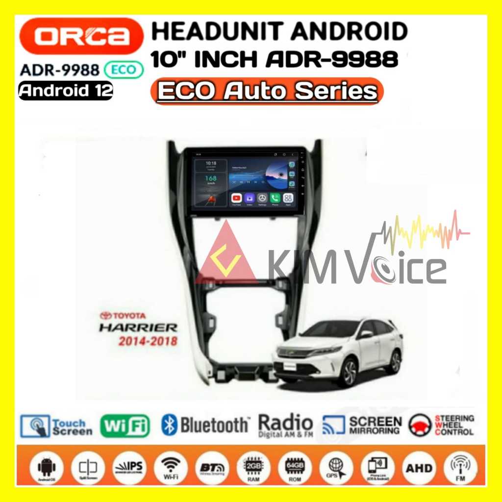 Jual Head Unit Android Orca Eco 10 inch OEM Harrier 2014 - 2017 Soket ...