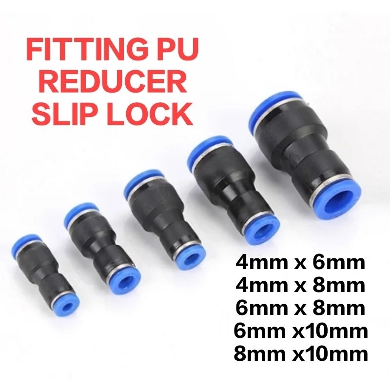Jual Fitting Sambungan Reducer Lurus Slip Lock Selang PE atau Selang PU | Shopee Indonesia