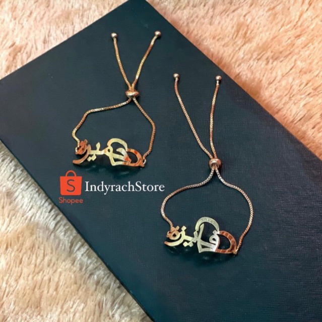 Jual gelang serut nama Custom Titanium BY INDYRACH | Shopee Indonesia