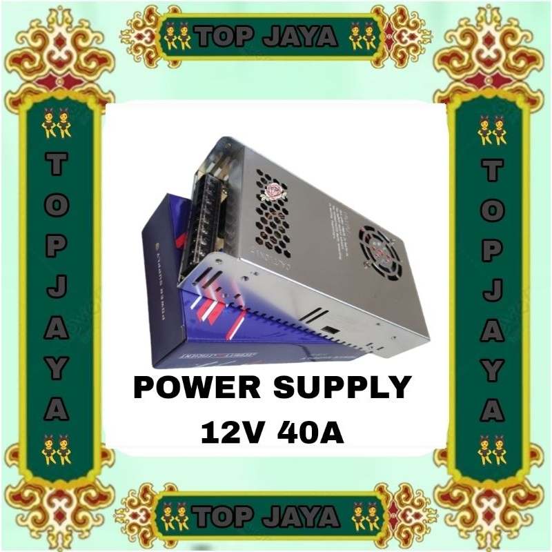 Jual Power Supply CCTV 12V 40A Power Suplai Switching 40 Amper 12 Volt ...