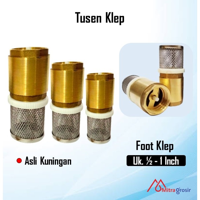 Jual Foot Klep Kuningan 1/2" 3/4" 1" Inch Foot Valve Tusen Klep ...