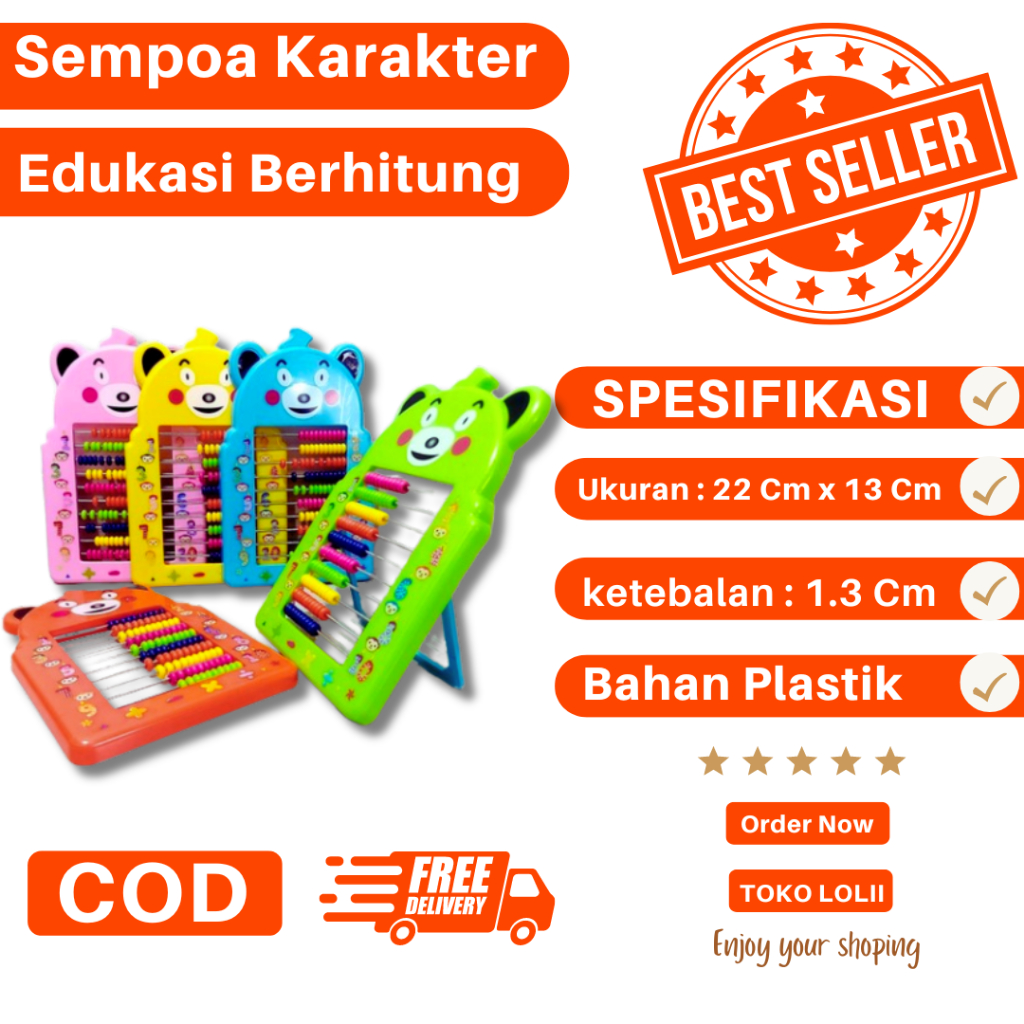 Jual Sempoa Abacus Beruang 8012 Mainan Anak Edukatif ( BESAR ) | Shopee ...