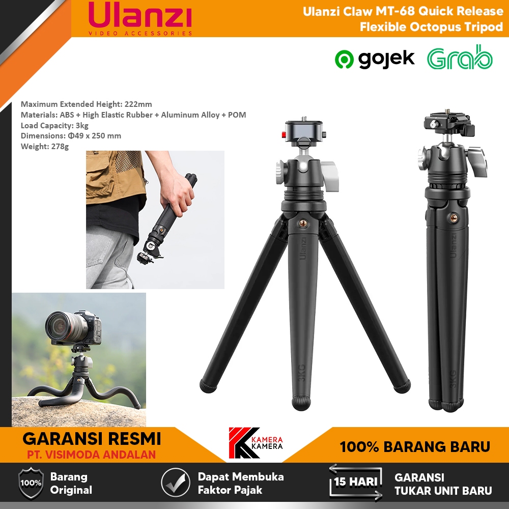 Jual Ulanzi Claw MT-68 Quick Release Flexible Octopus Tripod | Shopee Indonesia