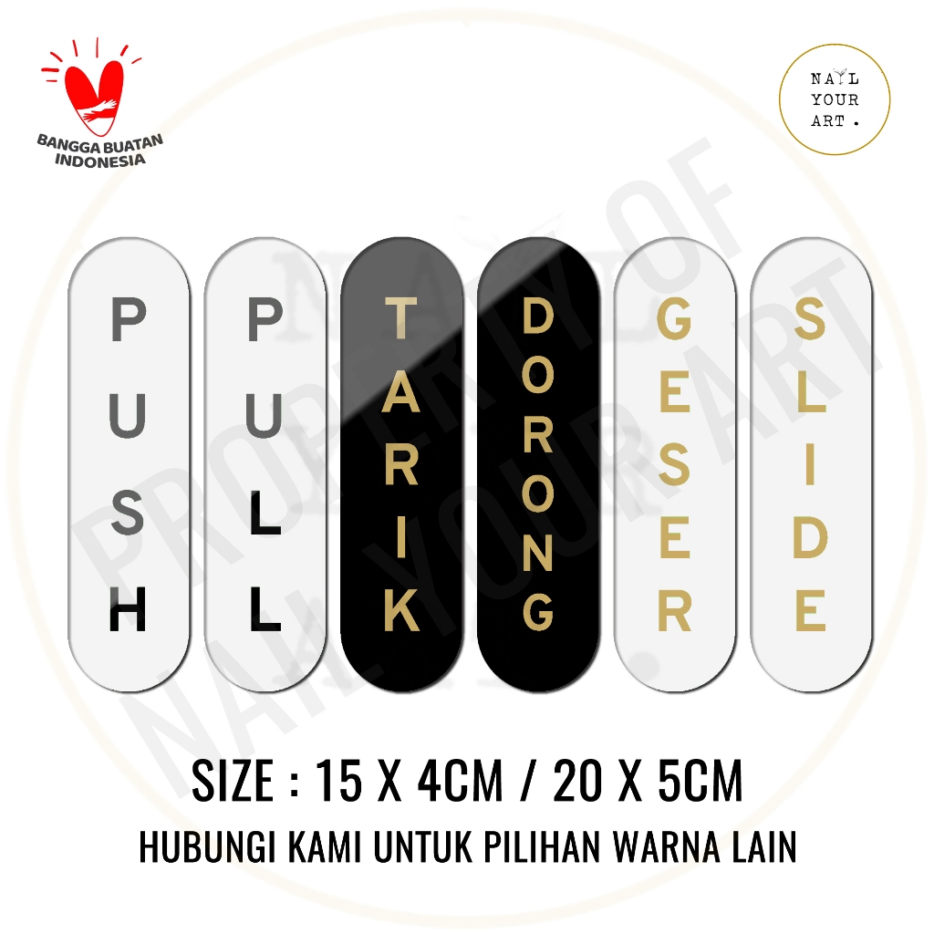 Jual Sign Akrilik PUSH PULL TARIK DORONG SLIDE GESER ROUND 20 x 5 CM ...
