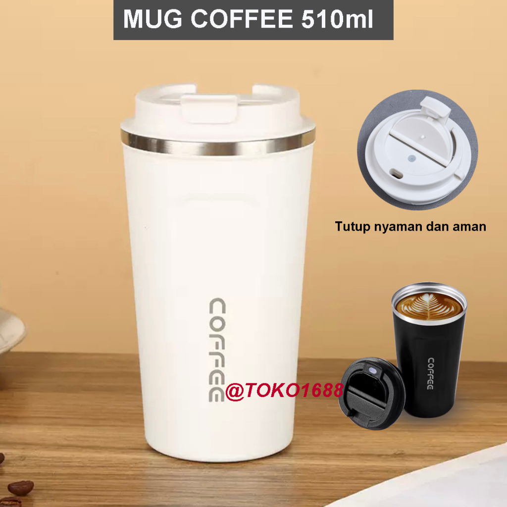 Jual TOKO1688 mug coffee 510ml termos kopi pannas dingin tumbler ...