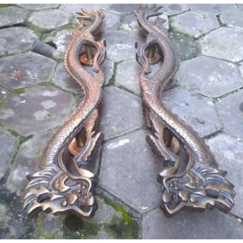 Jual Handle Pintu aluminium motif naga lekuk 90 cm | Shopee Indonesia