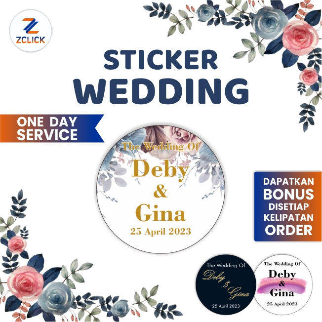 Jual CETAK STIKER/CETAK STIKER LABEL WEDDING BULAT/STICKER SOUVENIR ...