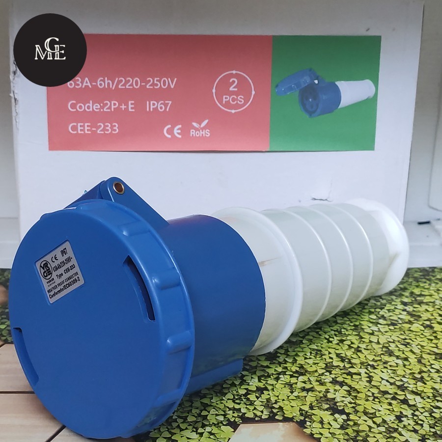 Jual Industrial Mobile Socket 3Pole 63A CEE 233 3Pin Stop Kontak Genset | Shopee Indonesia