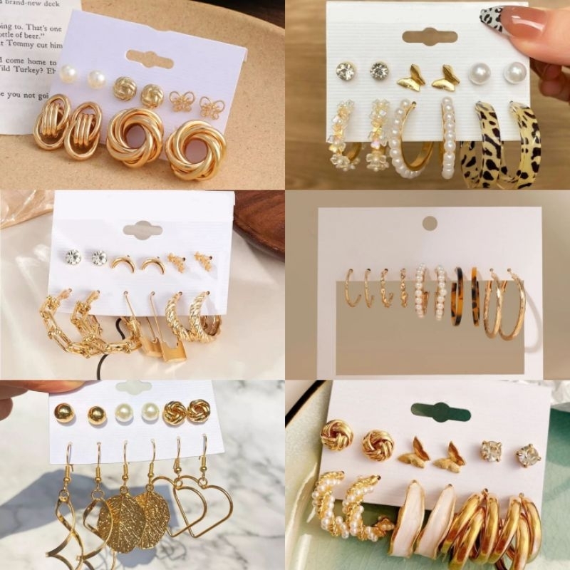 Jual Anting / Earrings / Fashion / Aksesoris/Set hoop and stud earrings ...