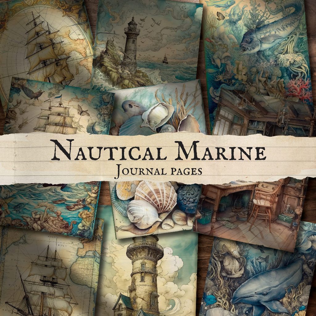 Jual NAUTICAL MARINE - JOURNAL PAPER - WALL DECOR - DECOR PAPER VINTAGE ...