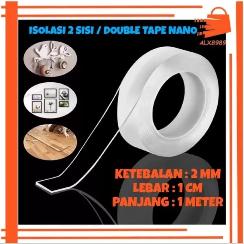 Jual 1cm 1m - Double Tape Nano Selotip Isolasi Super Kuat Anti Air Bening | Shopee Indonesia