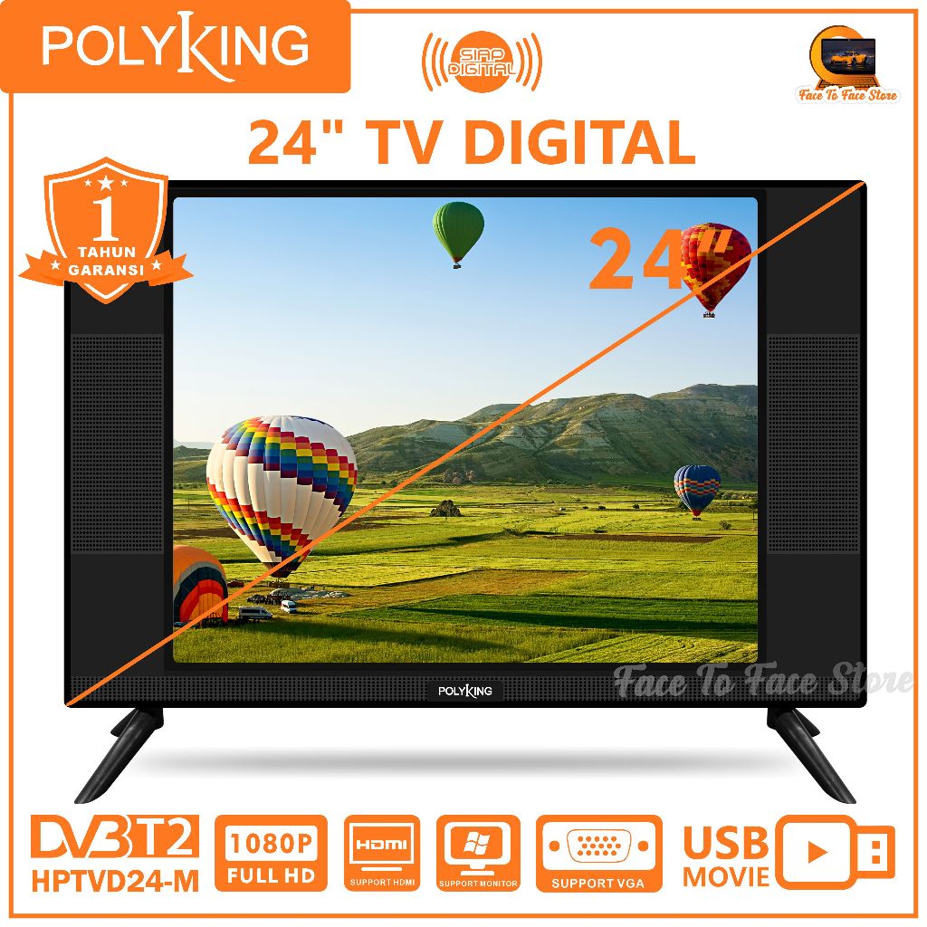 Jual TV Digital 24 inch-M.TV Tanpa Set Top Box.TV Monitor.Polyking.DVB ...